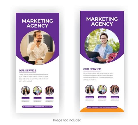 디지털 마케팅 대행사 롤업 배너 디자인 템플릿 프리미엄 벡터