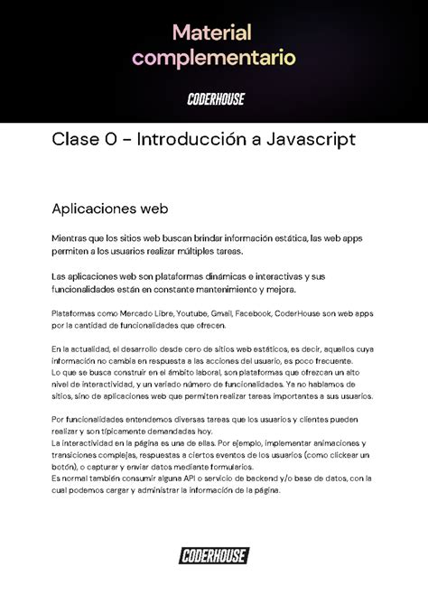 Clase 0 Introducción A Javascript Clase 0 Introducción A Javascript Aplicaciones Web