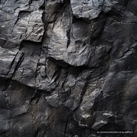 Ai创作图黑色岩石 纹理 粗糙 质感 裂痕 凹凸 自然 地质 地貌 石块 表面 肌理 岩面 岩石结构 坚硬 昵图网