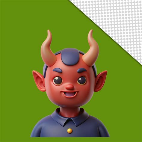 Premium Psd 3d Red Devil Face