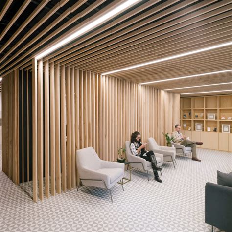 Wooden Slats Surround Reception At Paperless Posts Manhattan Offices By Add Wooden Slats Surround Reception At Paperless Posts Manhattan Offices By Add
