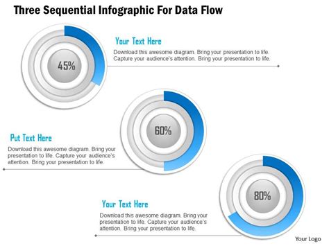 1114 Three Sequential Infographic For Data Flow Powerpoint Template