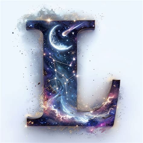 Celestial L Monogram Design With Cosmic Wonders And Stars Monogram