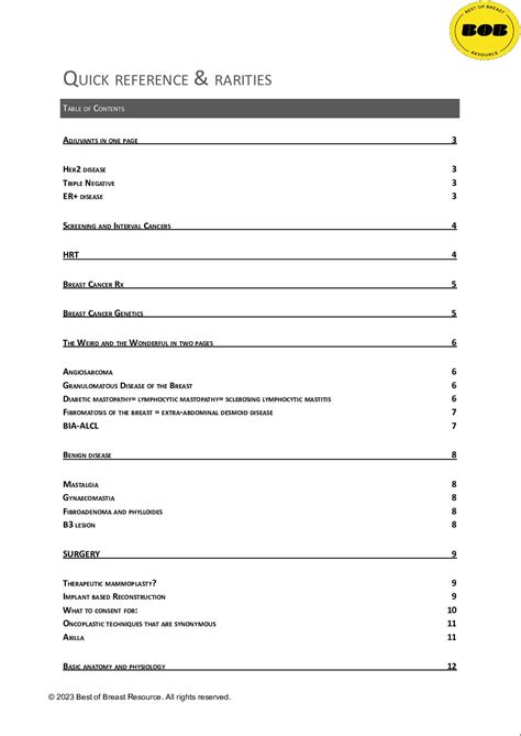 Cheat Sheets Best Of Breast Resource