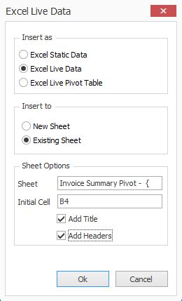 Insert Data Into Excel XLReport Documentation