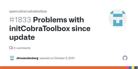 Problems With Initcobratoolbox Since Update Issue Opencobra