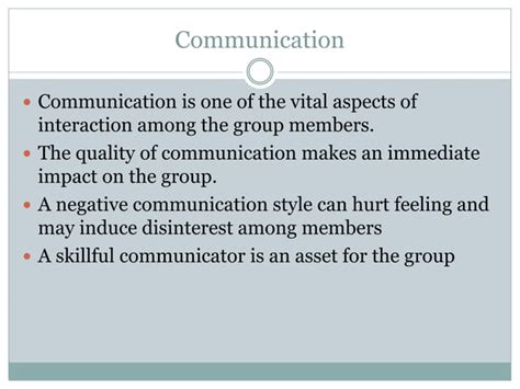 Communication Processes And Interaction Patterns Are Fundamental Group Rijo