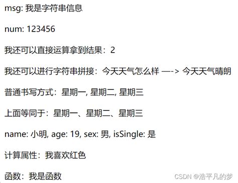 Vue实例中差值表达式的数据处理 Csdn博客