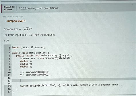 Challenge Activity 1252 Writing Math Calculations 5550743897422qx3zqy7