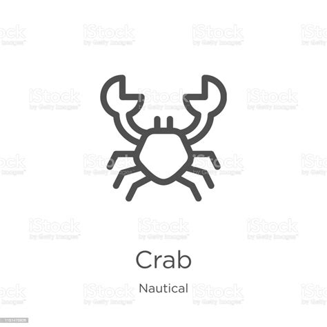 해상 컬렉션에서 게 아이콘 벡터입니다 얇은 라인 게 개요 아이콘 벡터 일러스트 레이 션입니다 웹 사이트 디자인 및 모바일 앱 개발을 위한 개요 얇은 라인 크랩 아이콘 갈고리