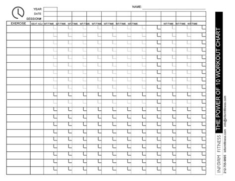 Workout Chart Printable