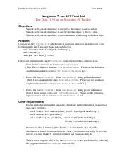 Project 7 An ADT Front List Pdf CSCI 301 Computer Science II Fall
