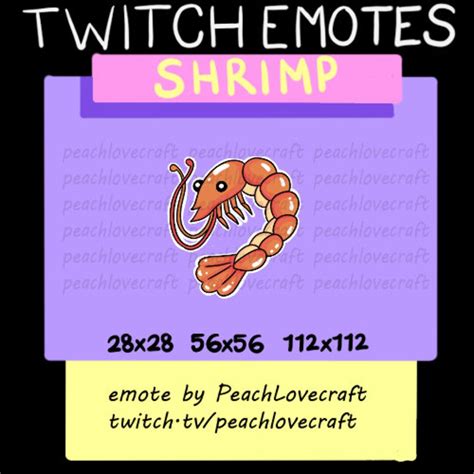 Twitch Or Discord Emote Shrimp Etsy