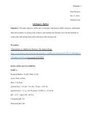 Analyzing Buffer Solutions Titration Curves Course Hero