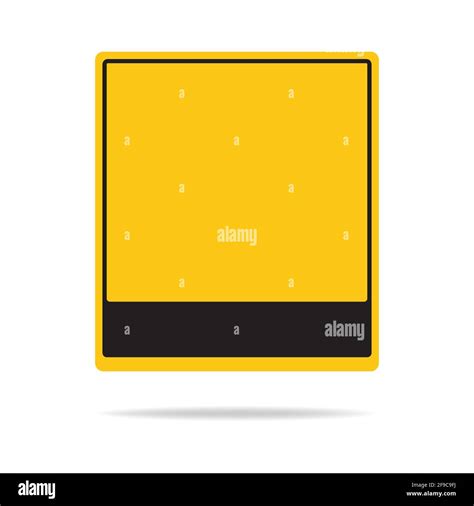 Rectangular Warning Sign With A Blank Space And A Yellow Color Is