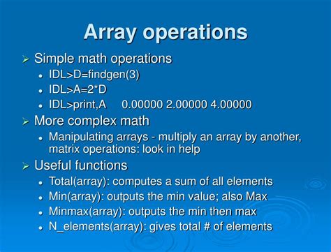 PPT IDL Tutorial Day Goals Introduce IDL Basics Describe Fundamental IDL Structures