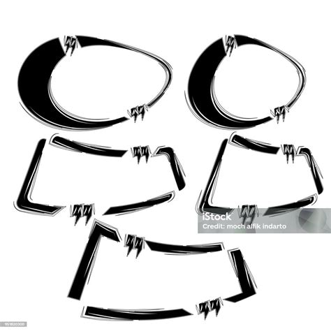 빈 검은 거품 연설 견적 상자 템플릿 디자인 일러스트 벡터 흰색 배경에 고립 0명에 대한 스톡 벡터 아트 및 기타 이미지 0명 기포 대화 풍선 문자 기호 Istock