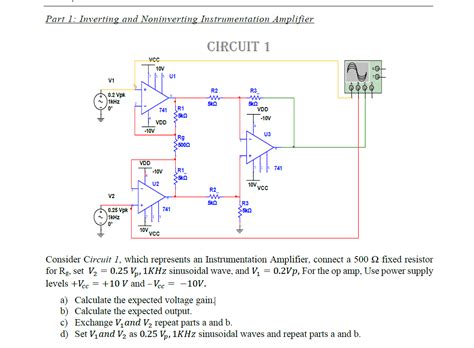Solved Part 1 Inverting And Noninverting Instrumentation Chegg Com