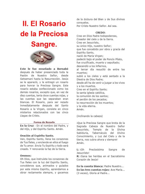 Rosario De La Preciosa Sangre De Cristo Pdf Cristo Título María