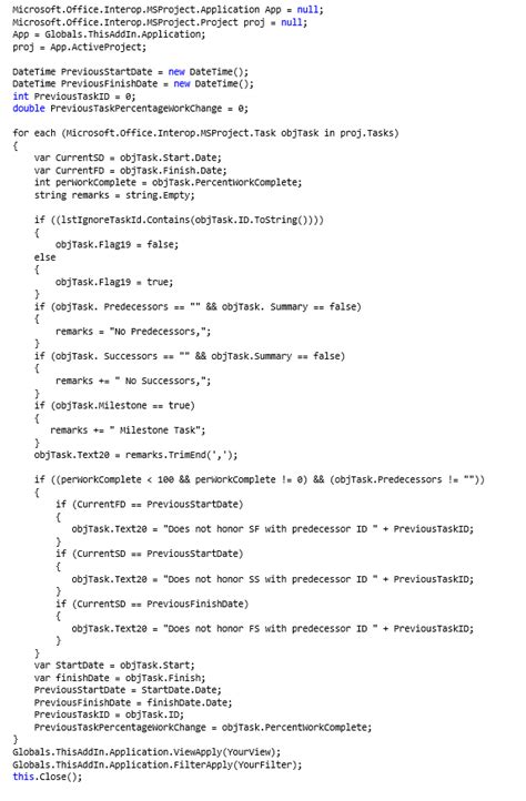 MS Project Add Ins Using C Or VB NET