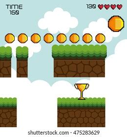 Display Game Pixel Interface Vector Illustration Stock Vector Royalty Free 475285069