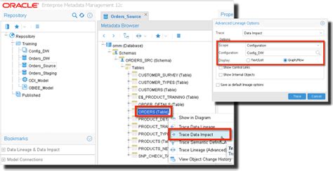 Tracing Data Lineage And Impact Analysis In Oracle Enterprise Metadata