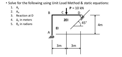 Solved Solve For The Following Using UNIT LOAD Chegg Com