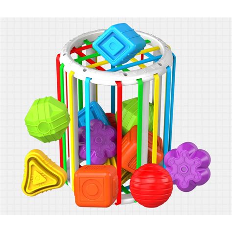Elastic Shape Sorter Geometric Blocks Early Learning Educational
