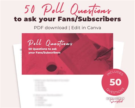 50 Onlyfans Poll Questions With Options Adult Industry Poll Questions Onlyfans Poll Scripts