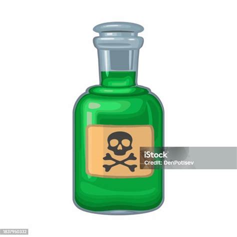 독성이 있는 빈티지 병 크래프트 라벨의 두개골과 십자골 벡터 아이콘 검은색에 대한 스톡 벡터 아트 및 기타 이미지 검은색 경고 기호 공예 Istock