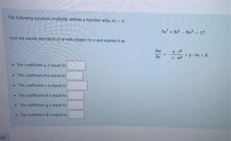Solved The Following Equation Implicitly Defines A Function