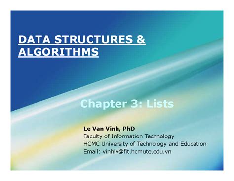 Chapter 3 Lists Part 1 Data Structures And Algorithms Chapter 3