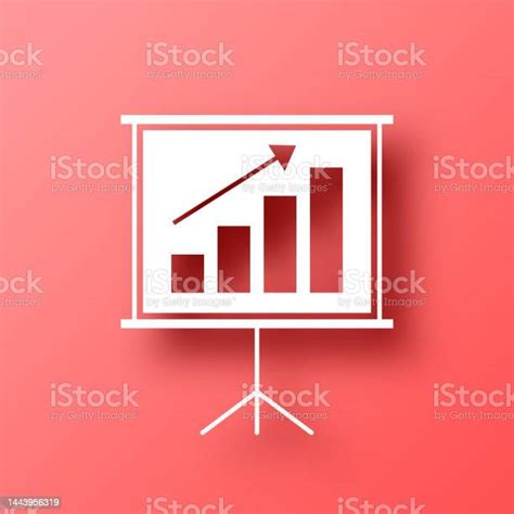 사업 프리젠 테이션 그림자가 있는 빨간색 배경의 아이콘 3차원 형태에 대한 스톡 벡터 아트 및 기타 이미지 3차원 형태 개념 경제 Istock