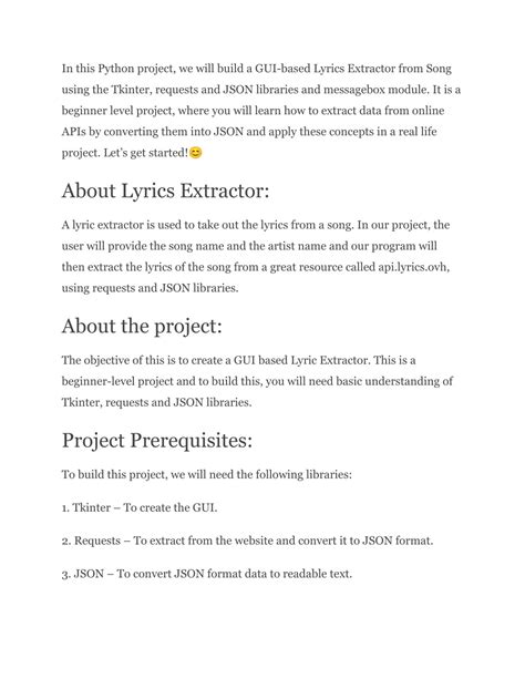 Ppt Song Lyrics Extractor In Python Powerpoint Presentation Free