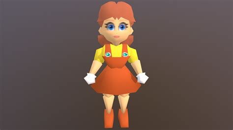 Sm64 Style Princess Daisy 3d Model By Kapikyo 63f624e Sketchfab