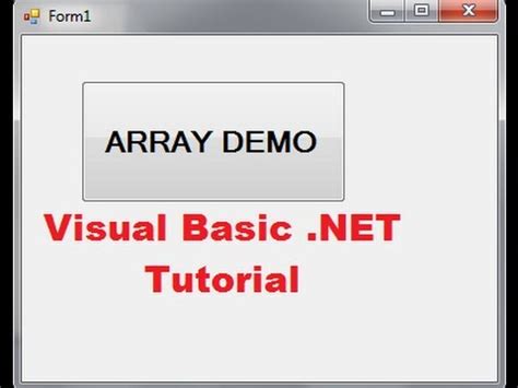Visual Basic NET Tutorial Using Arrays VB NET YouTube