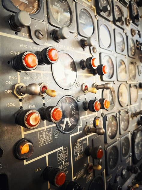 Control Panel In A Plane Cockpit Stock Image Image Of Inside Altimeter 280481943
