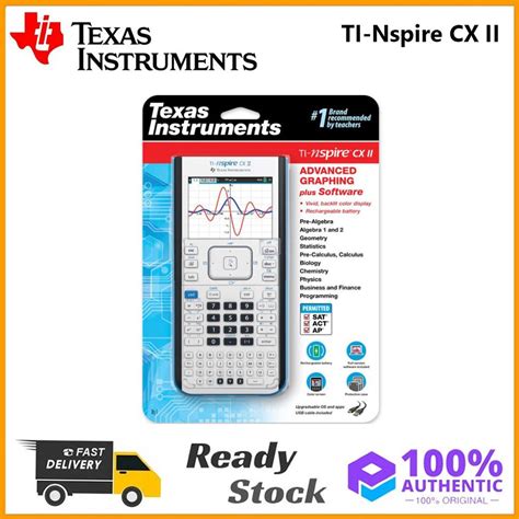 Original Texas Instruments Ti Nspire Cx Ii เครื่องคิดเลขกราฟสี Non Cas ขั้นสูงพร้อมซอฟต์แวร์