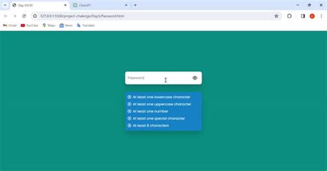 Video Created A Password Validation Input For Enhanced Security
