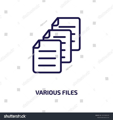various files icon education collection thin stock vector royalty free