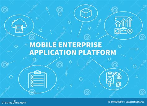 Enterprise Platform Line Icons Collection Scalability Efficiency