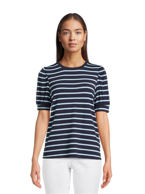 Time And Tru Womens Puff Sleeve Jersey Knit Top Sizes Xs Xxxl