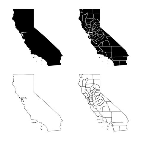 California State Outline And Solid Fill Map Set 75723840 Vector Art At