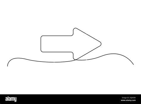 Curved Arrow Vector Black Outline Shape Simple Direction Symbol Minimalist Icon Stock Vector