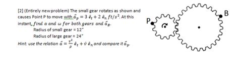 Solved 2 Entirely New Problem The Small Gear Rotates As Chegg Com