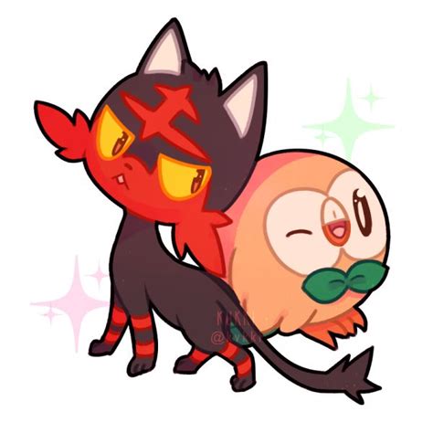 Litten And Rowlet New Pokemon Starters Pokemon Art Pokemon Litten And Rowlet New Pokemon Starters Pokemon Art Pokemon