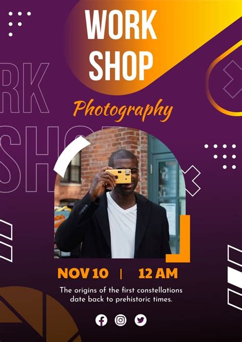 Design This Gradient Modern Photography Workshop Poster Template Online