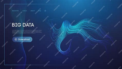 Premium Vector Abstract Data Stream Visualization In Blue With Flowing Lines