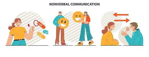 Premium Vector Nonverbal Communication Set Body Language Through