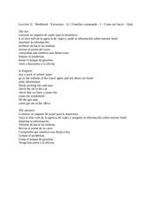 X Lección 11 Workbook Estructura 11 1 Familiar commands 1 Cosas por hacer Quiz